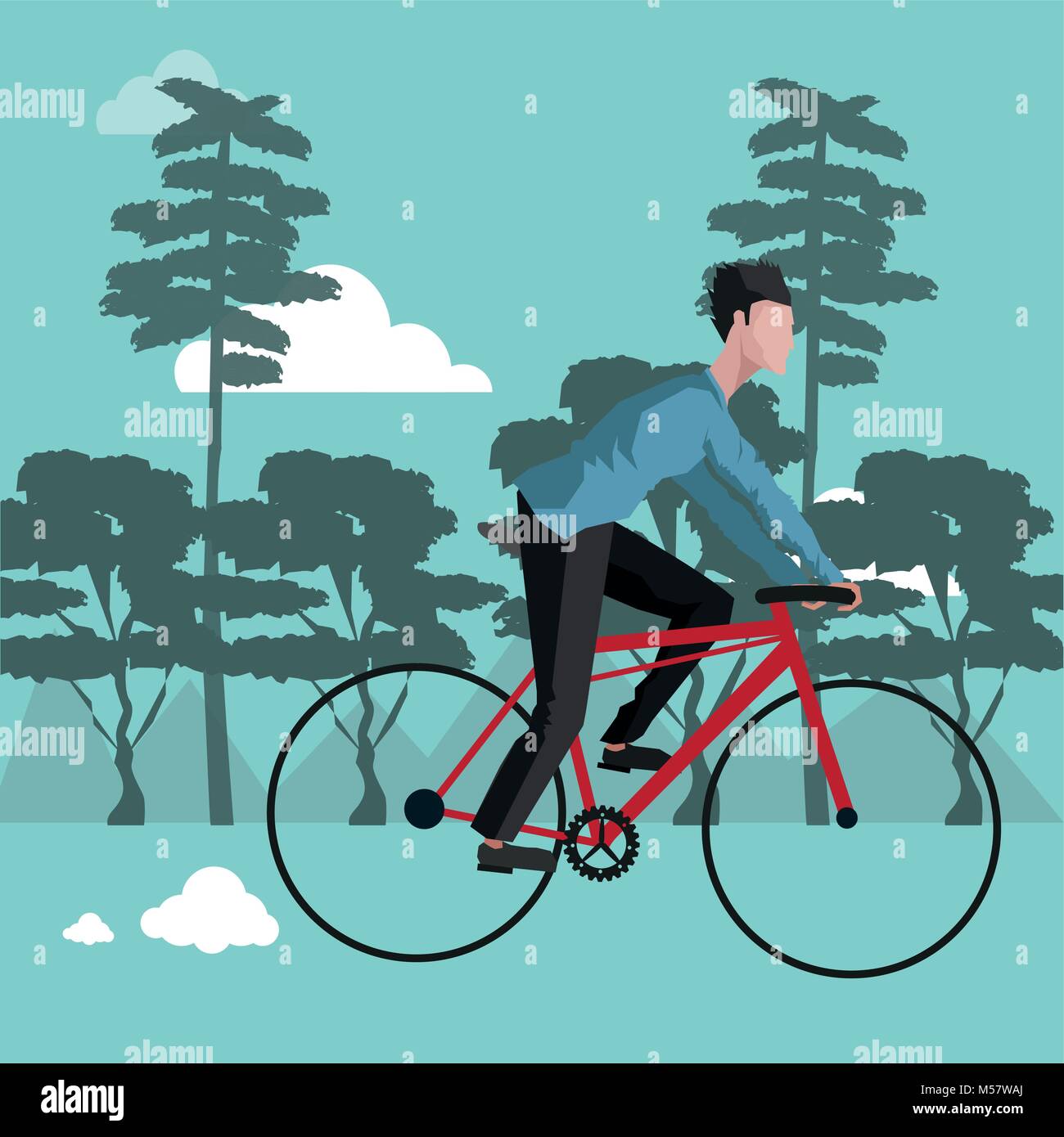 Man on bike riding Stock Vector Image & Art - Alamy