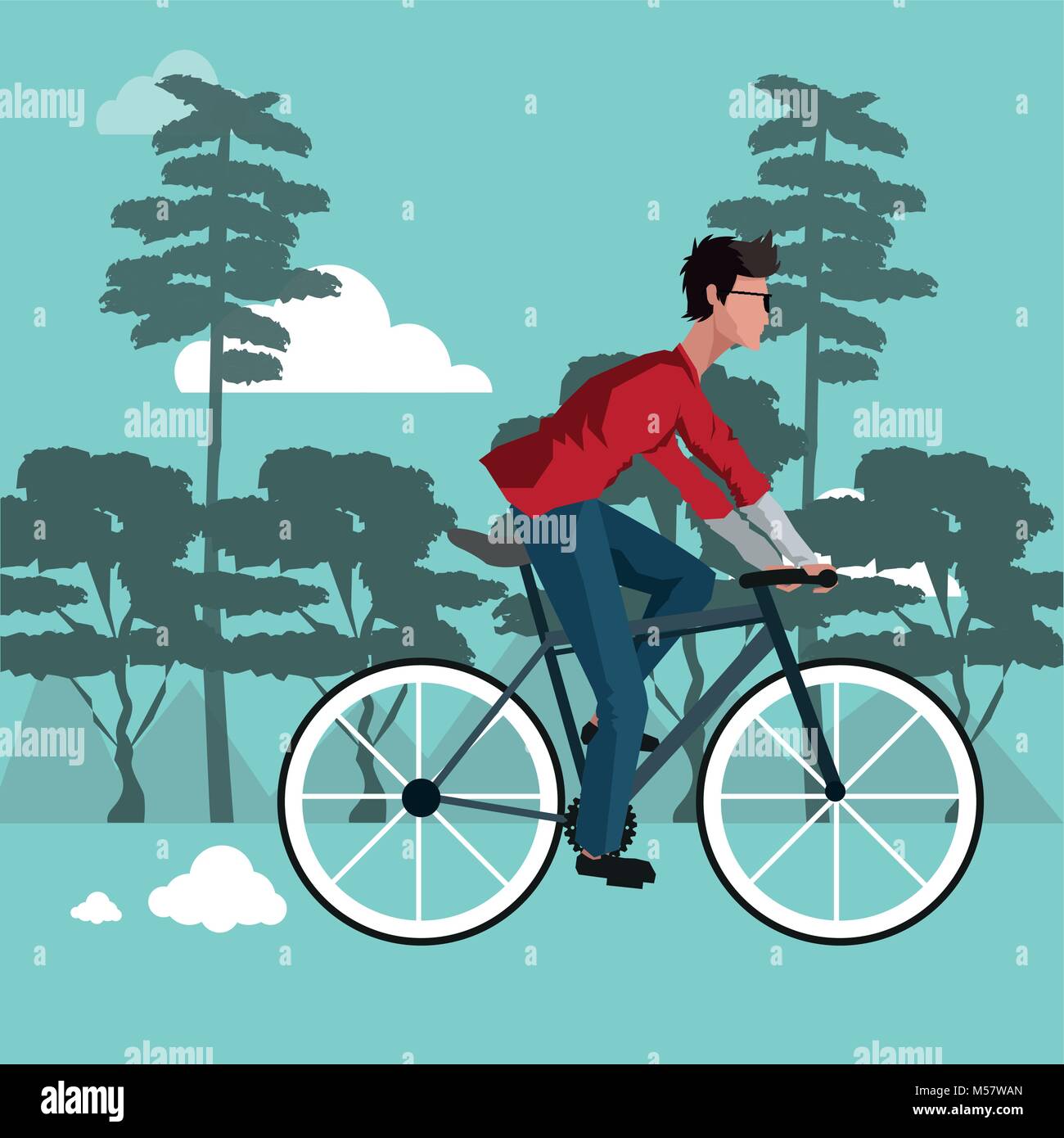 Man on bike riding Stock Vector Image & Art - Alamy