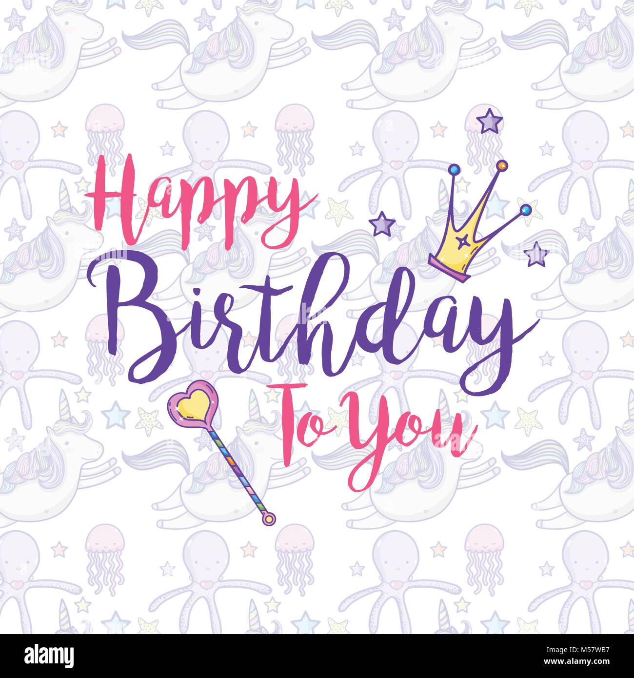 Happy birthday card for girls Stock Vector Image & Art - Alamy