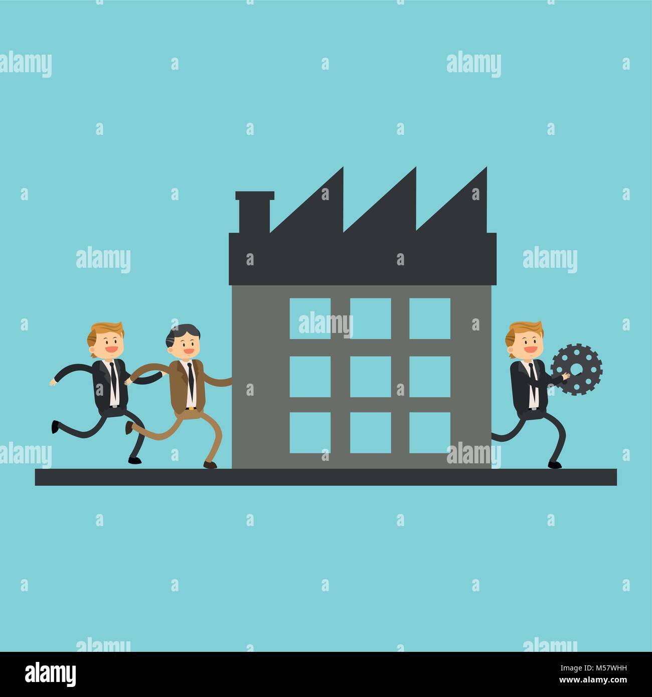 Business teamwork running to company Stock Vector Image & Art - Alamy
