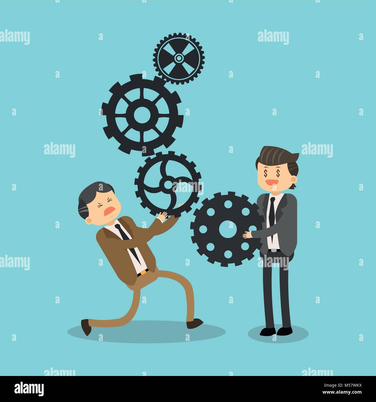 Business teamwork with gears Stock Vector Image & Art - Alamy