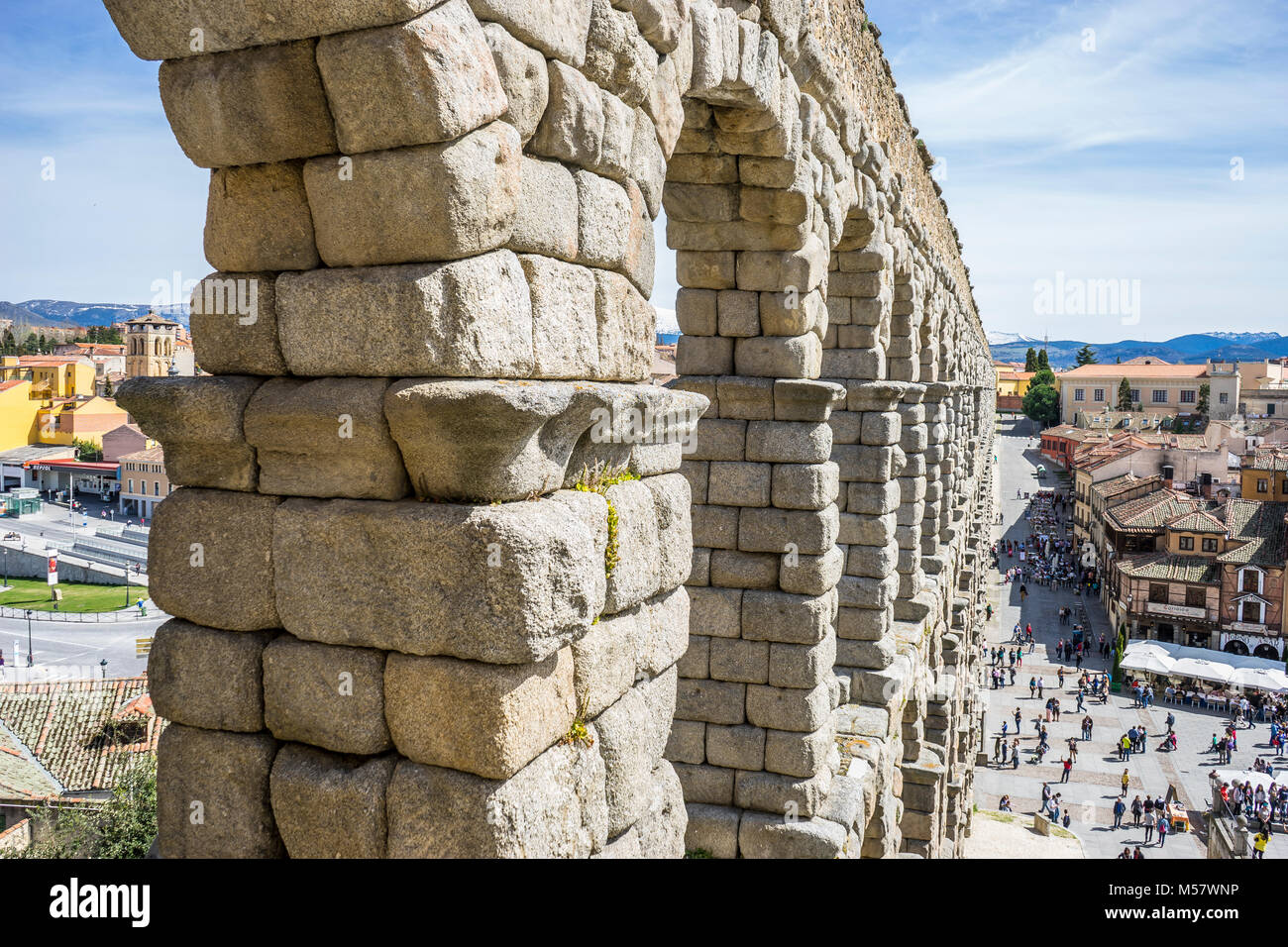 Tourism, Roman aqueduct of segovia. architectural monument declared ...
