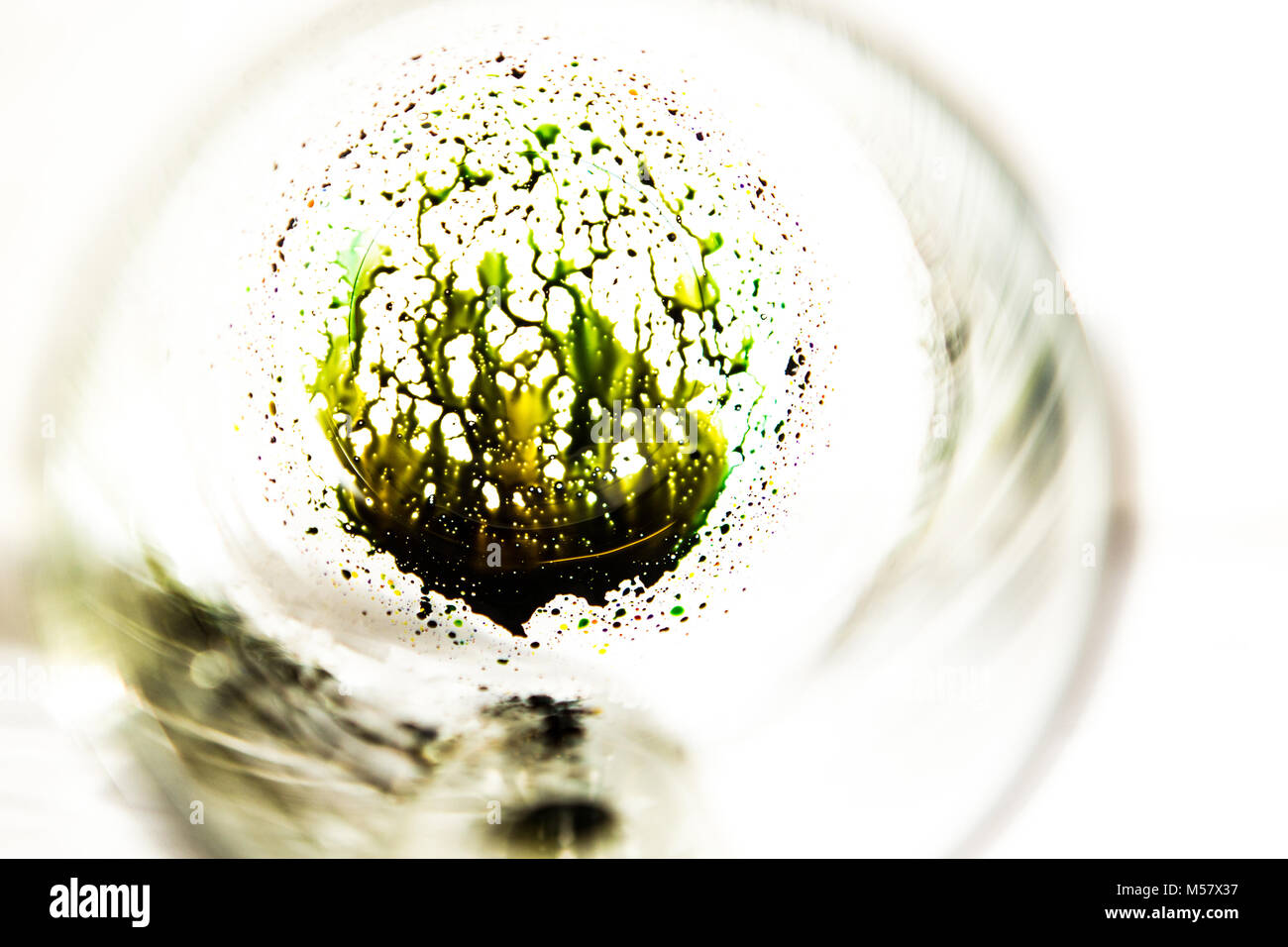 Abstract green patterns from ink in water Stock Photo - Alamy