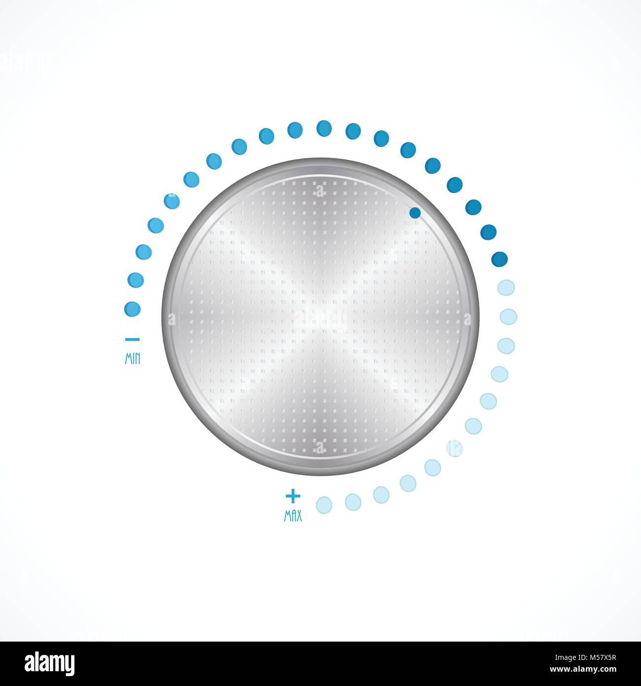 special metallic volume button with chrome texture, vector design ...
