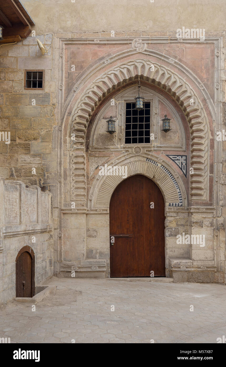 Gate of Darb Al Labana alley, a Bahari Mameluke era gate with small ...