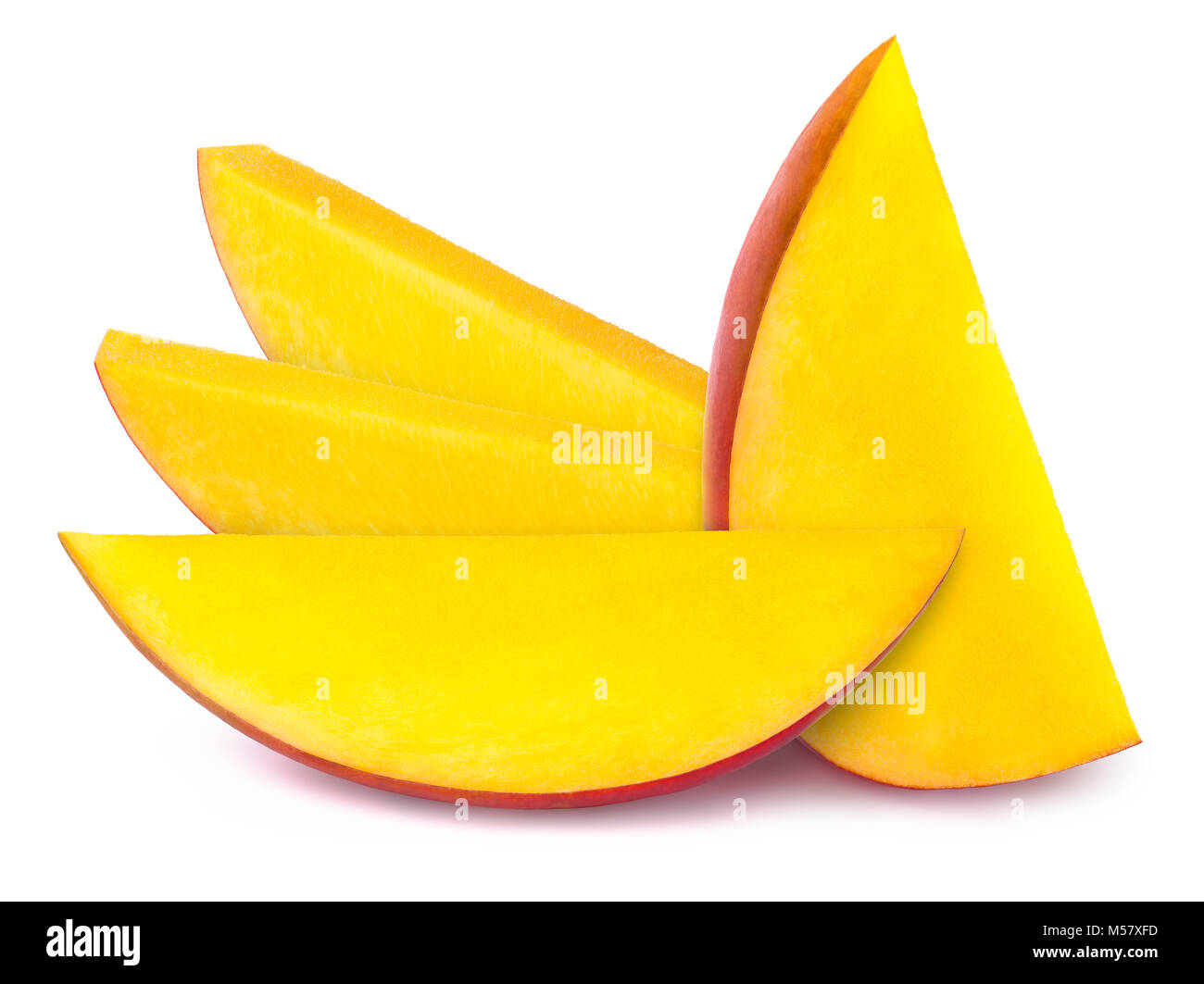 Four mango slices isolated on white background, with clipping path ...