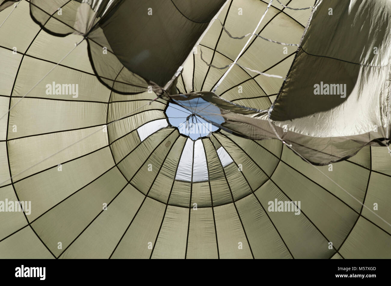insight of a big green parachute from the second world war Stock Photo ...