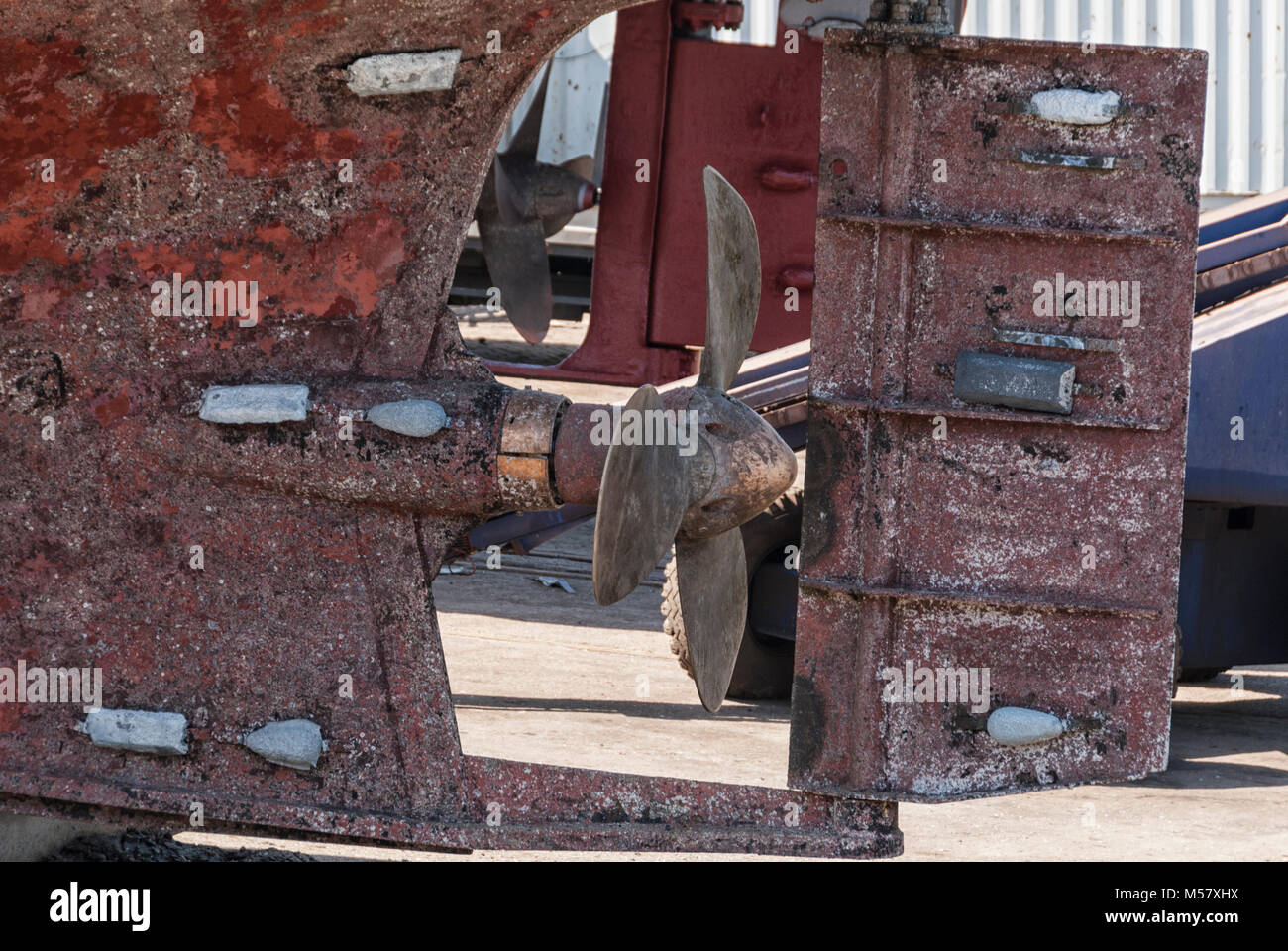 rusty screw of a ship for reparation at a shipyard Stock Photo - Alamy