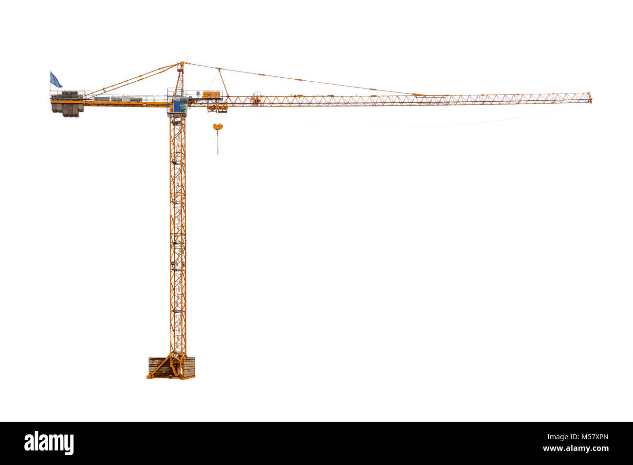 real high construction crane ready to work isolated on white background ...