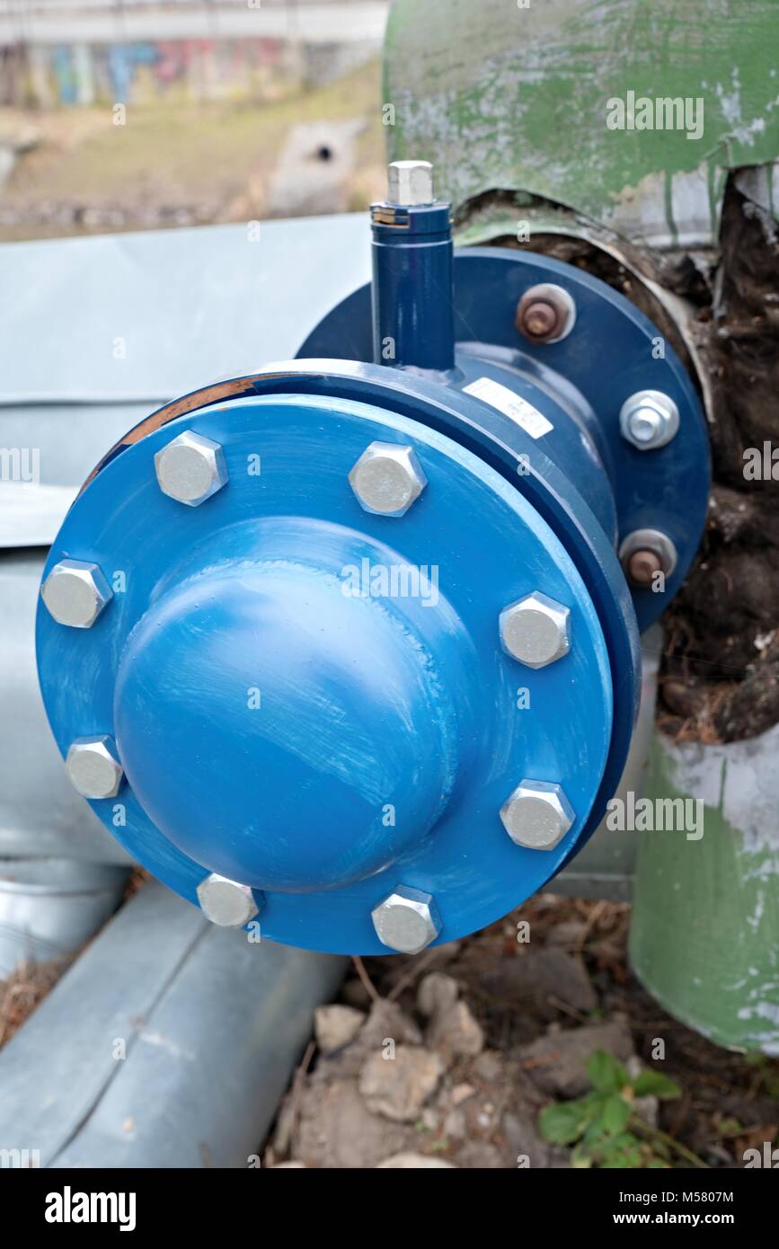 The still balancing ball valve with socket cover. Flanges with silver ...