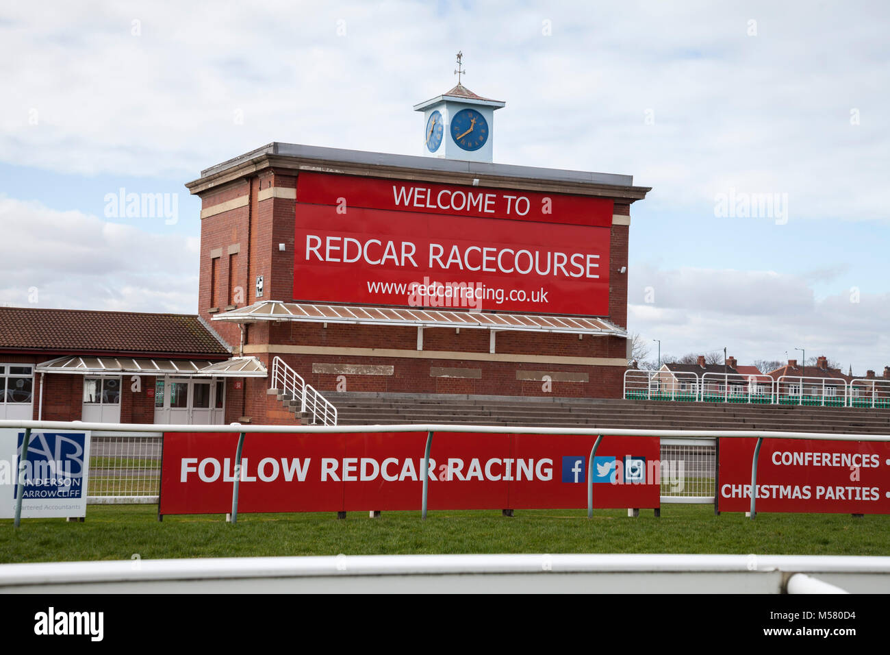 The main stand at Redcar Racecourse at Redcar,England,UK Stock Photo ...