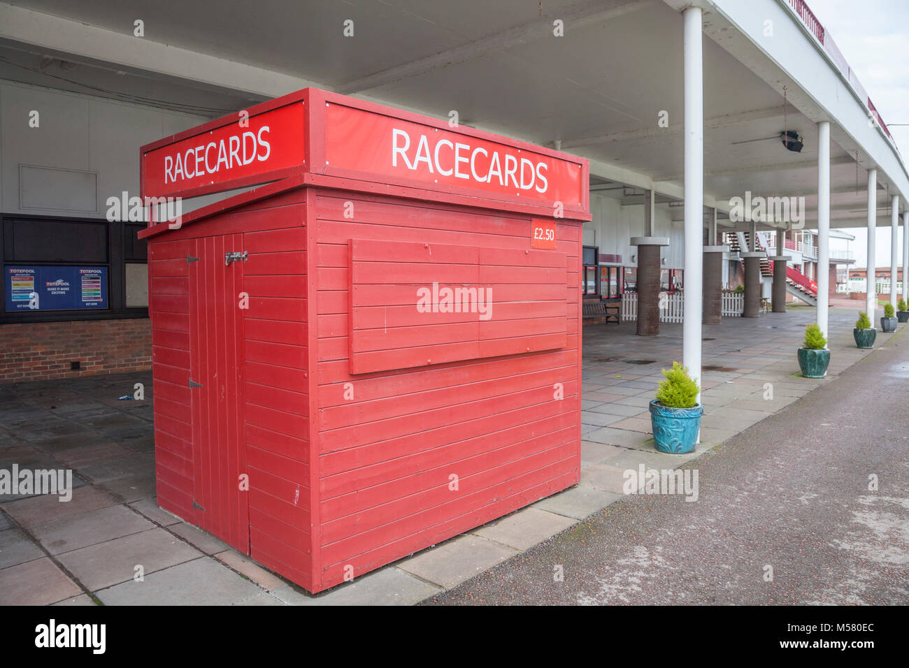 Race Cards kiosk at the racecourse at Redcar,England,UK Stock Photo - Alamy