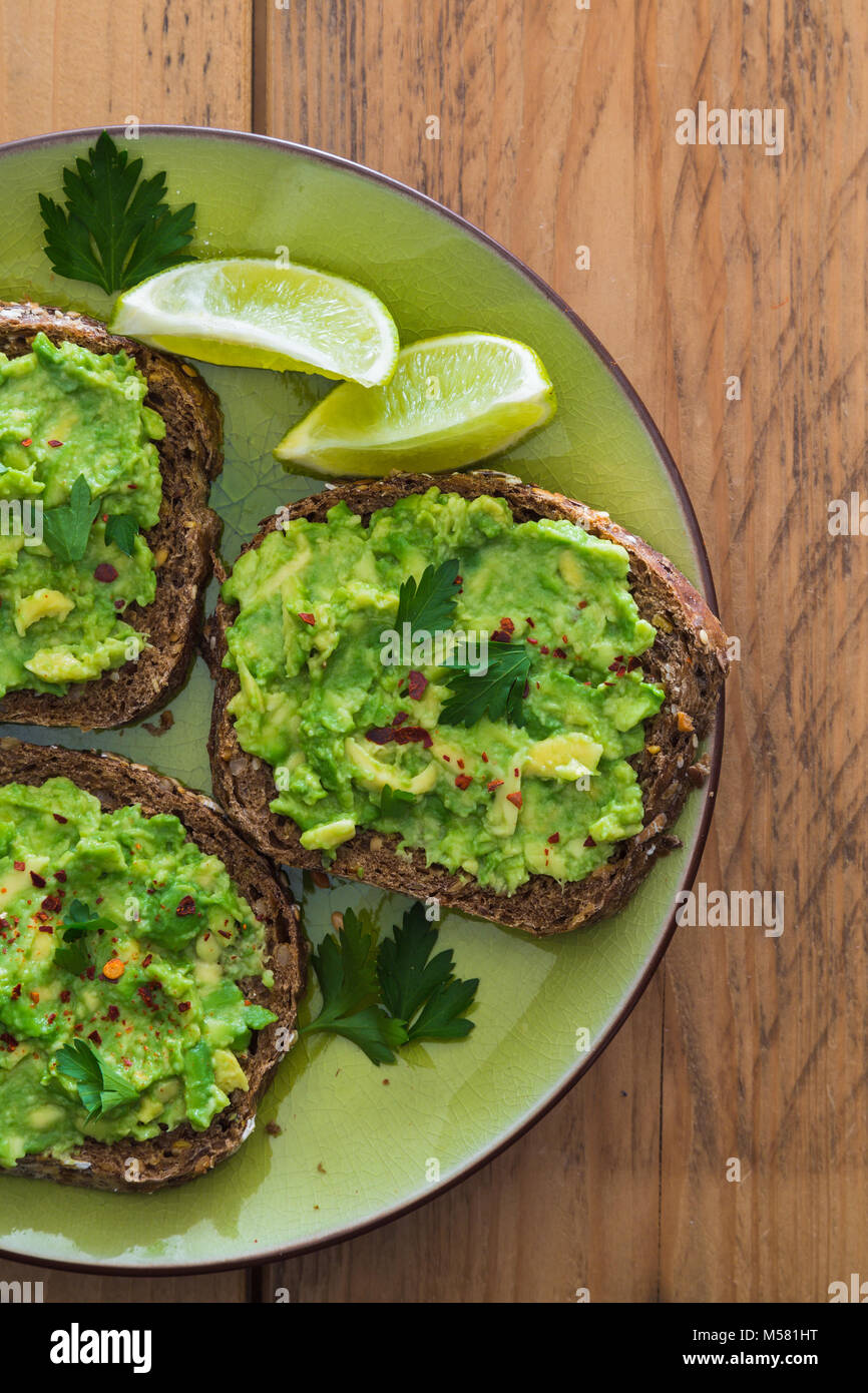 Plate of avocado toast Stock Photo - Alamy