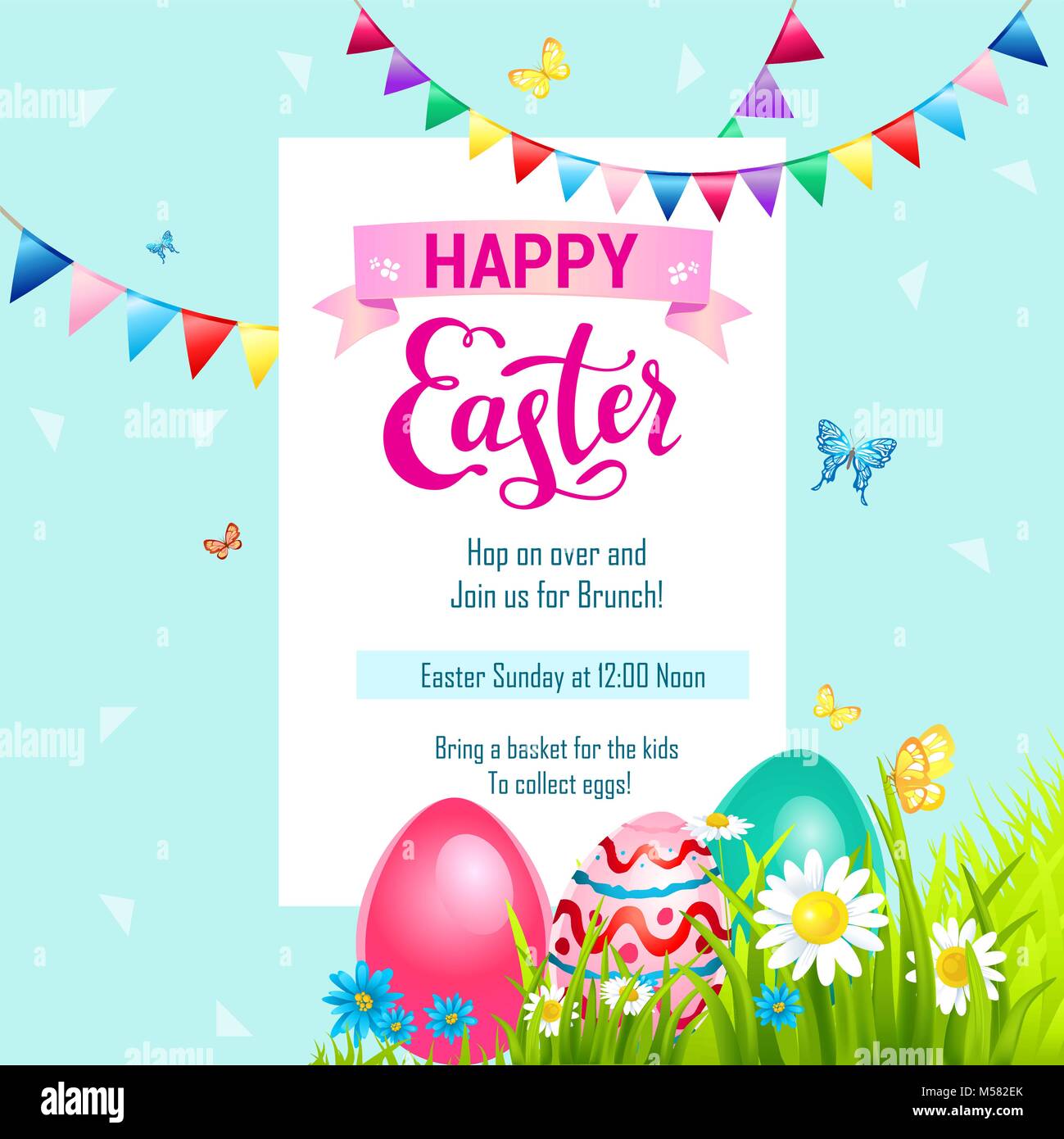 Holiday Easter card and eggs Stock Vector Image & Art - Alamy