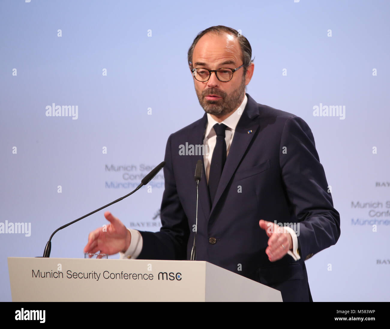 Munich, Germany. 17th Feb, 2018. The French prime minister Edouard ...