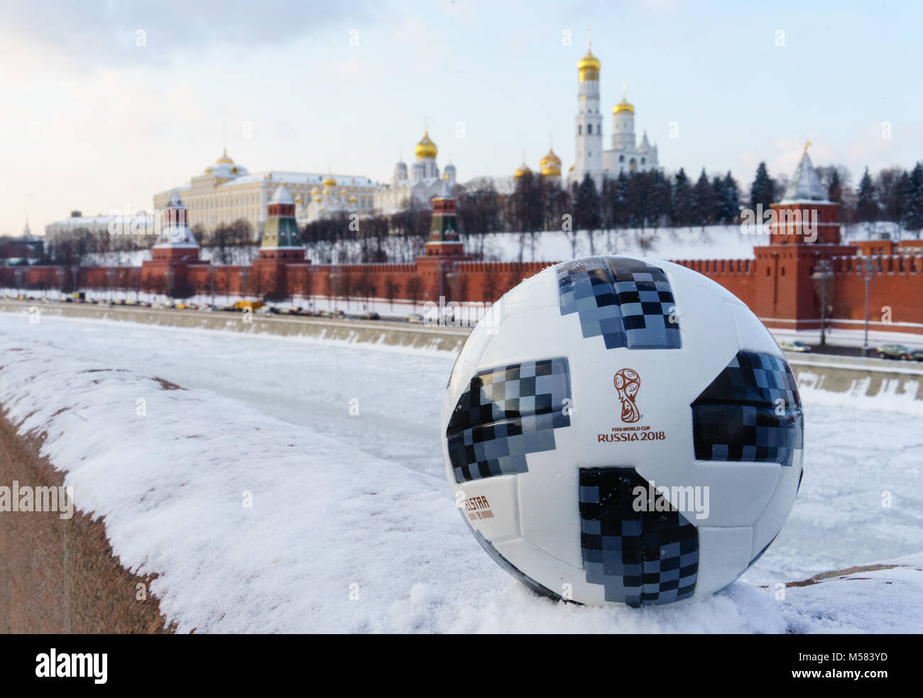 January 22, 2018. Moscow, Russia. The official ball of the FIFA World ...