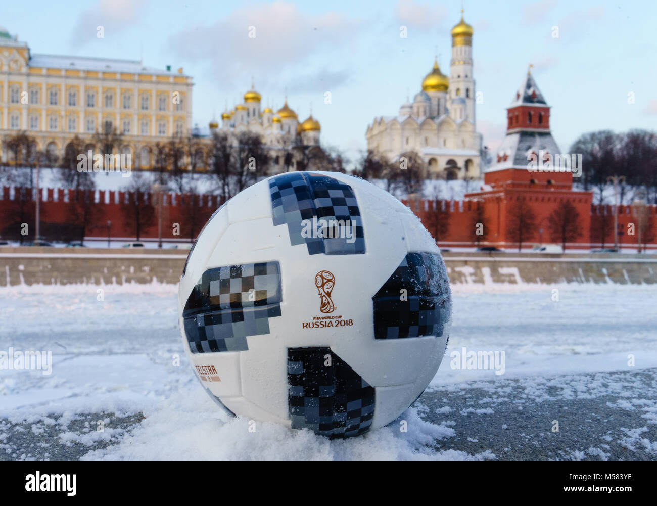 January 22, 2018. Moscow, Russia. The official ball of the FIFA World ...