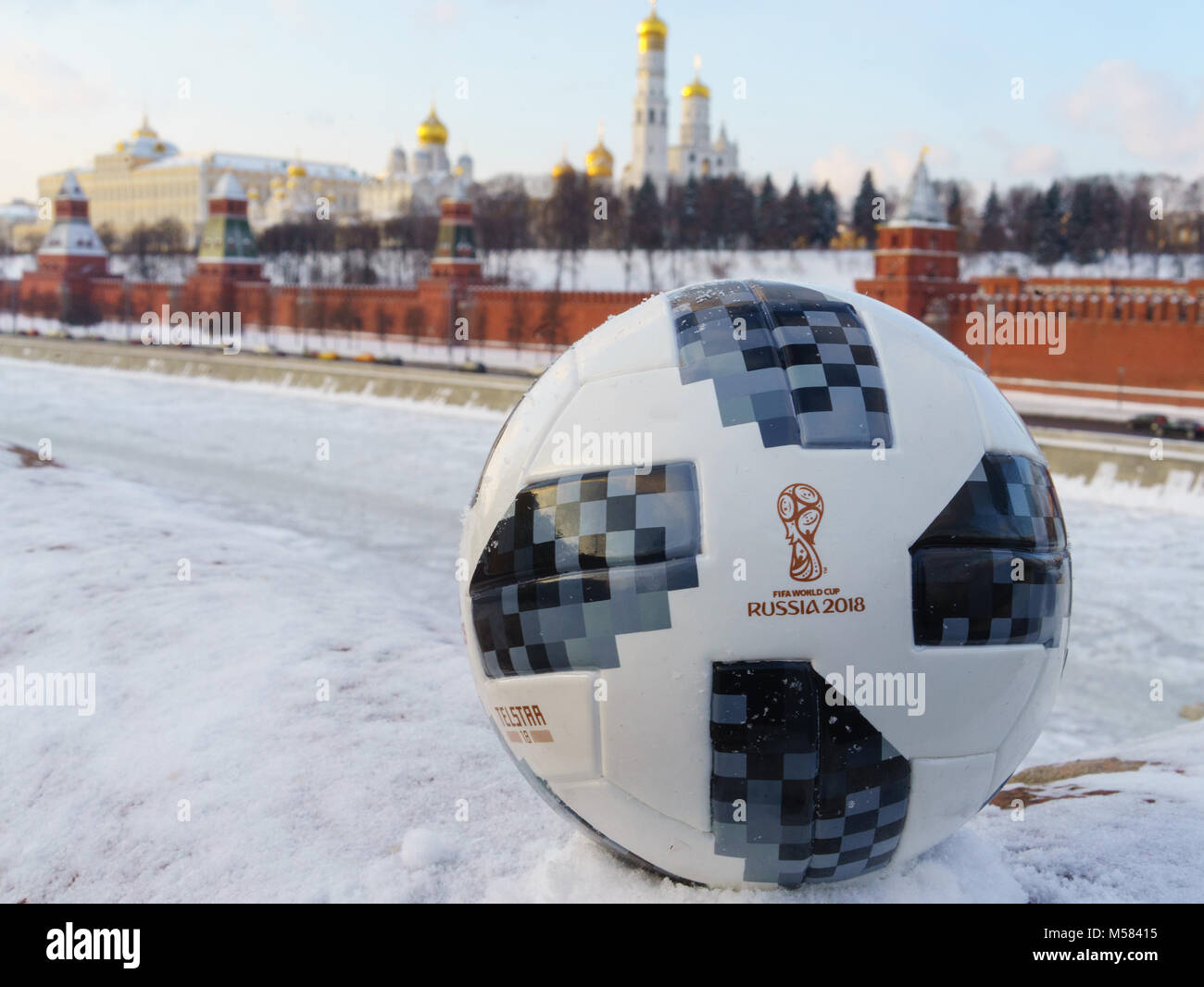 January 22, 2018. Moscow, Russia. The official ball of the FIFA World ...