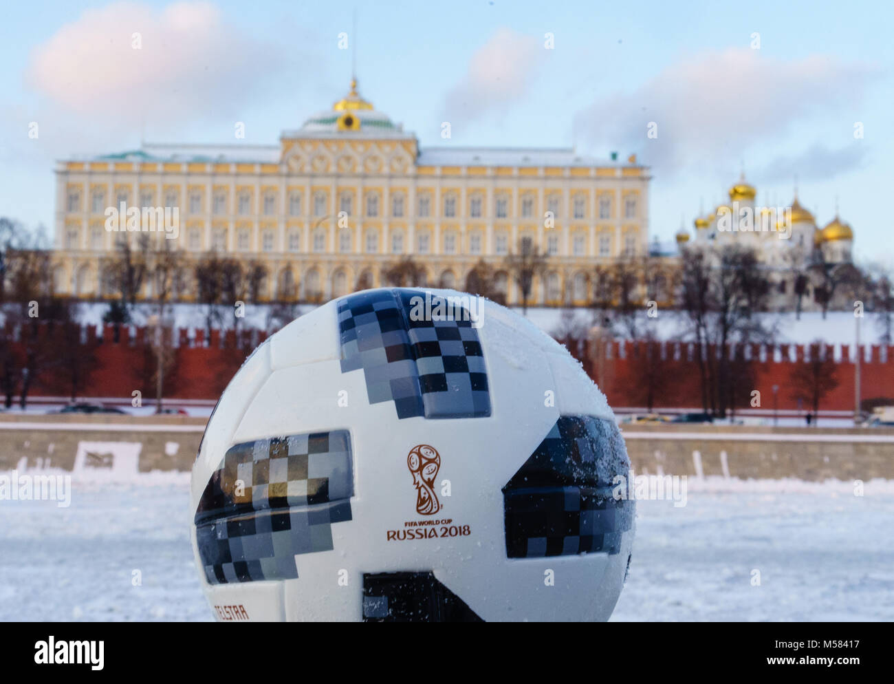 January 22, 2018. Moscow, Russia. The official ball of the FIFA World ...