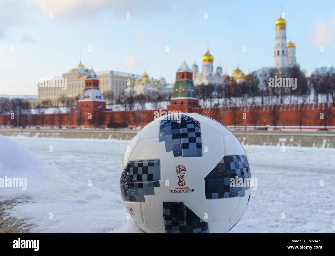 January 22, 2018. Moscow, Russia. The official ball of the FIFA World ...