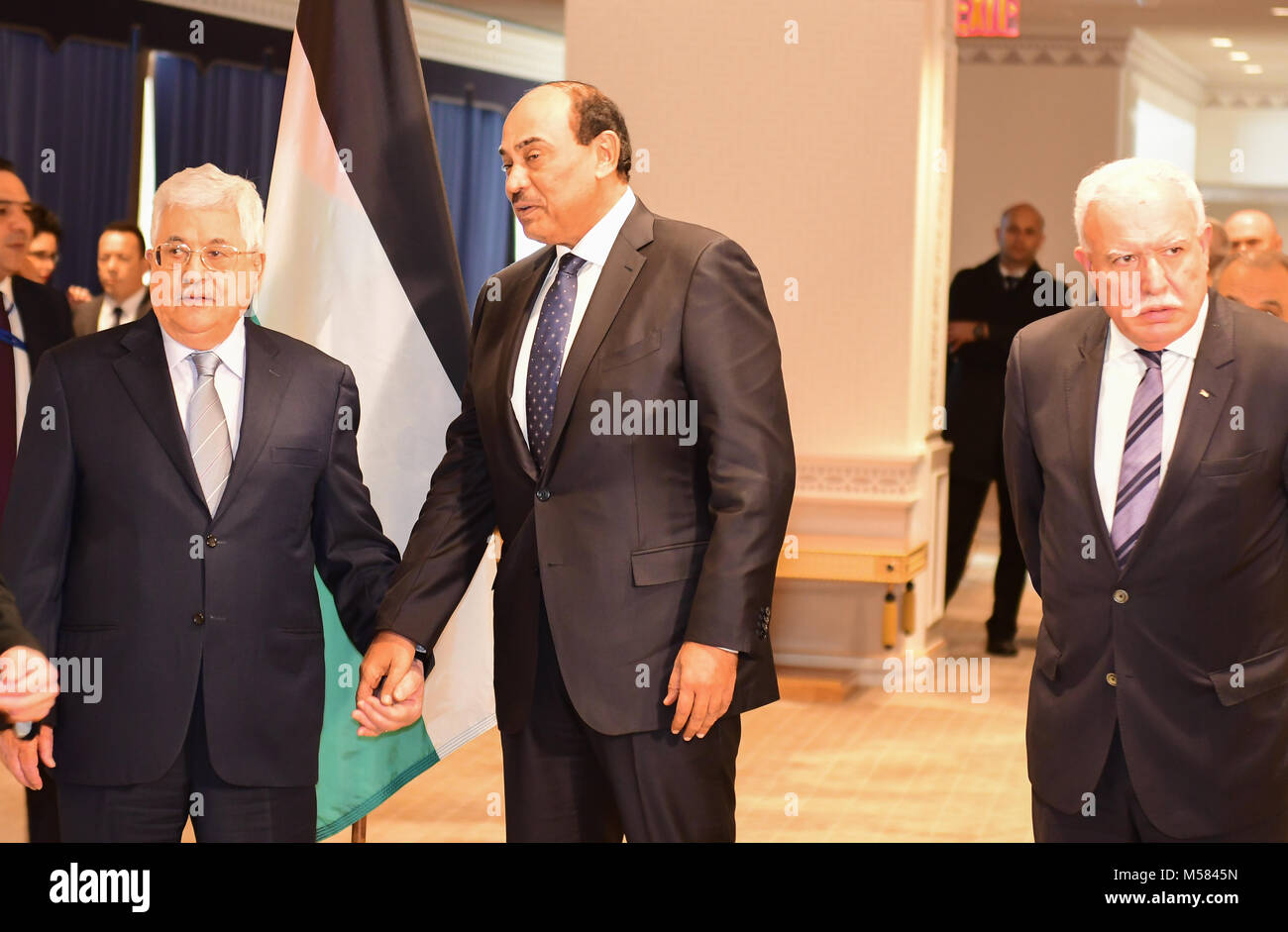 President Abbas greets Sheikh Sabah Khalid Al Hamad Al Sabah, Kuwaiti ...