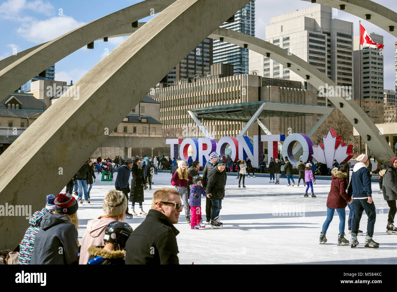 Skating rink in front of City Hall, Toronto, Ontario Stock Photo - Alamy