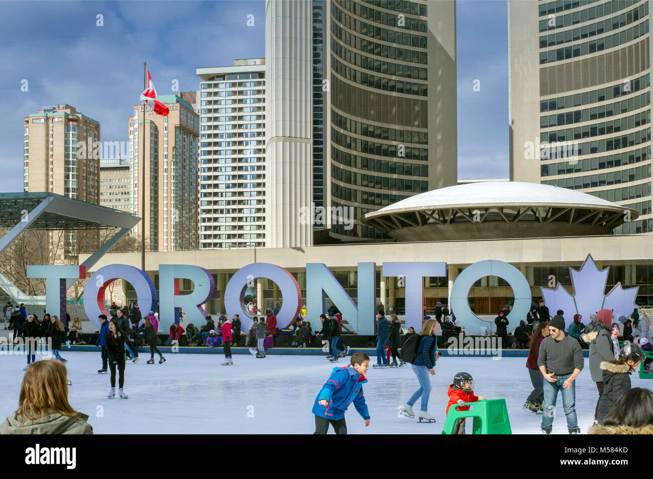 Skating rink in front of City Hall, Toronto, Ontario Stock Photo - Alamy