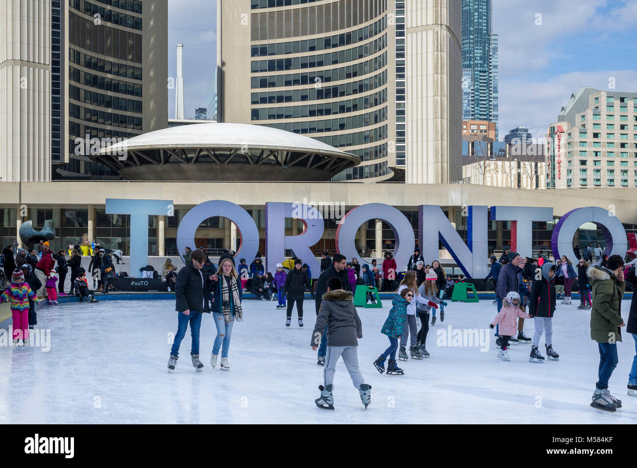 Skating rink in front of City Hall, Toronto, Ontario Stock Photo - Alamy