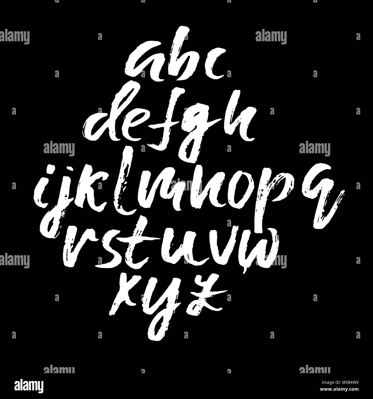 Handwritten modern dry brush lettering. Vector illustration Stock ...