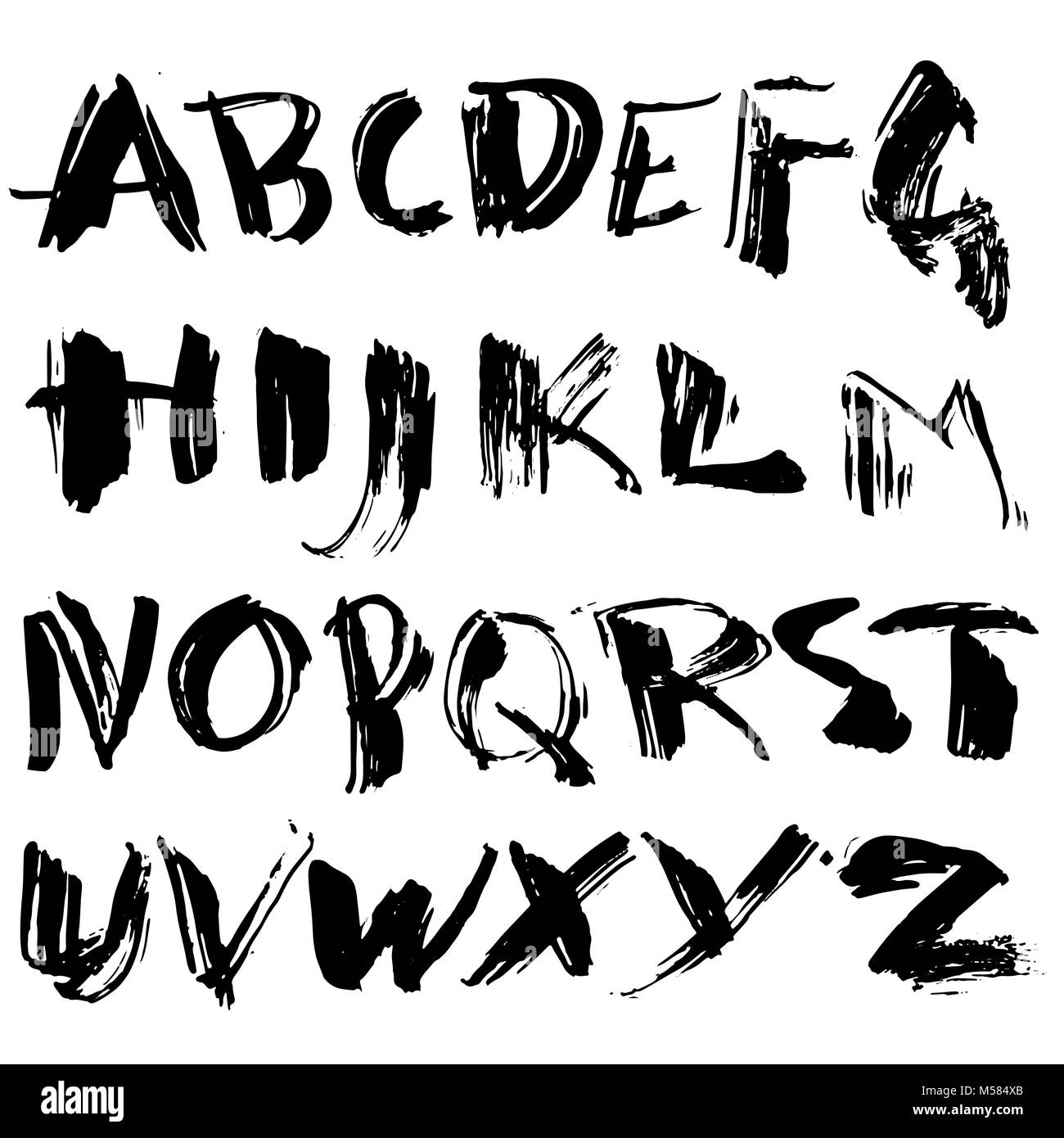 Handwritten modern dry brush lettering. Vector illustration Stock ...