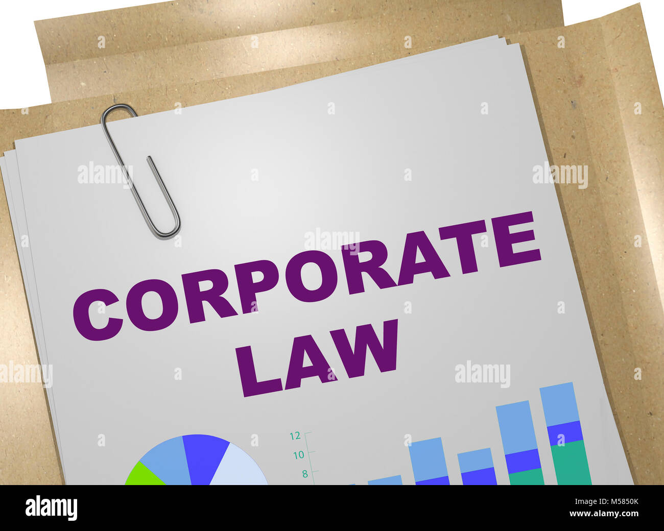 3D illustration of CORPORATE LAW title on business document Stock Photo ...