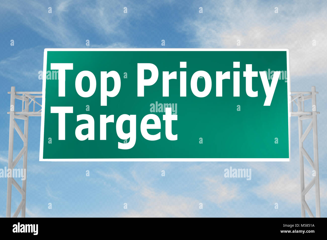 3D illustration of Top Priority Target script on road sign Stock Photo ...