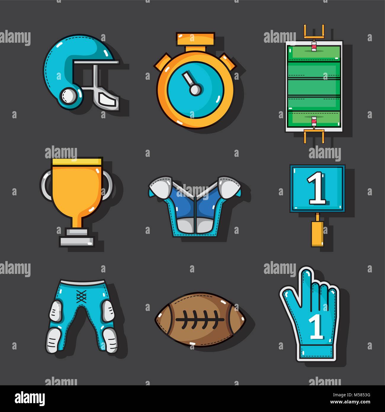 set amercan football elements to competition Stock Vector Image & Art ...