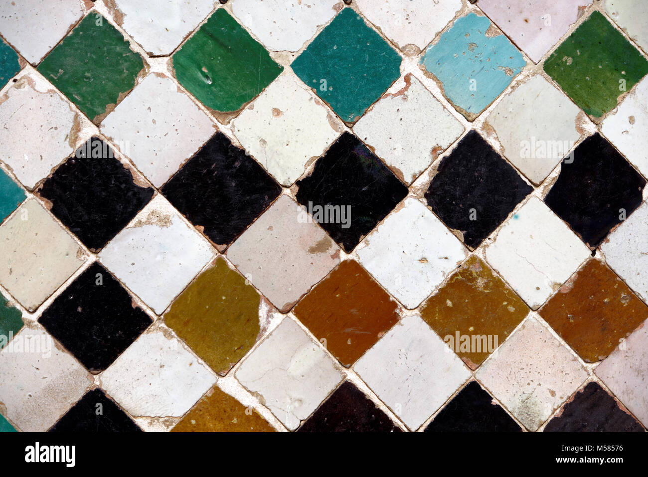 Ancient tile pattern in Alhambra palace, Granada, Spain Stock Photo - Alamy