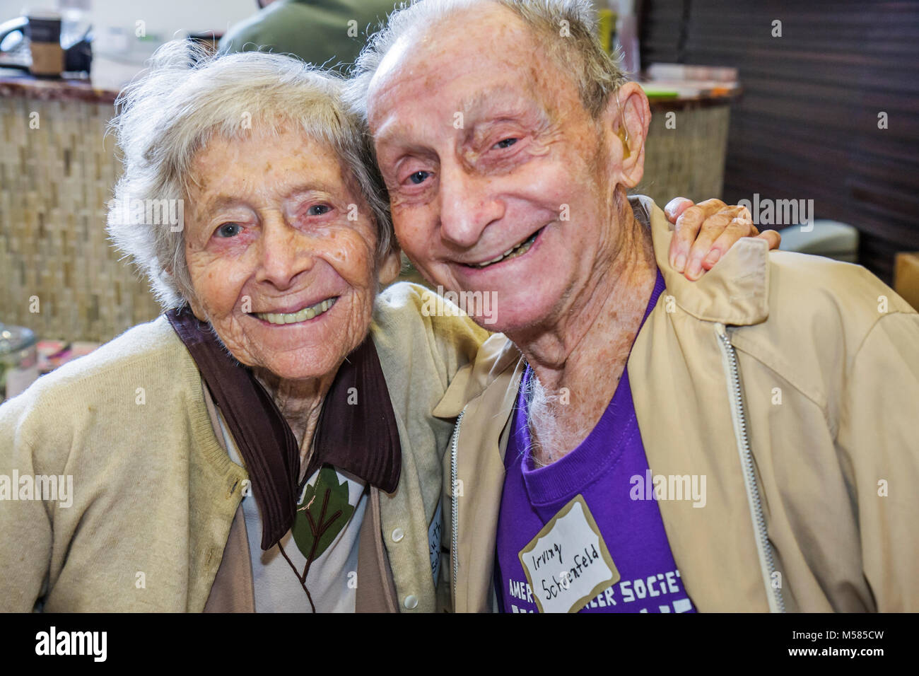 Volunteers Elderly Couple Age Spots Wrinkles Man Woman Married 55 Stock