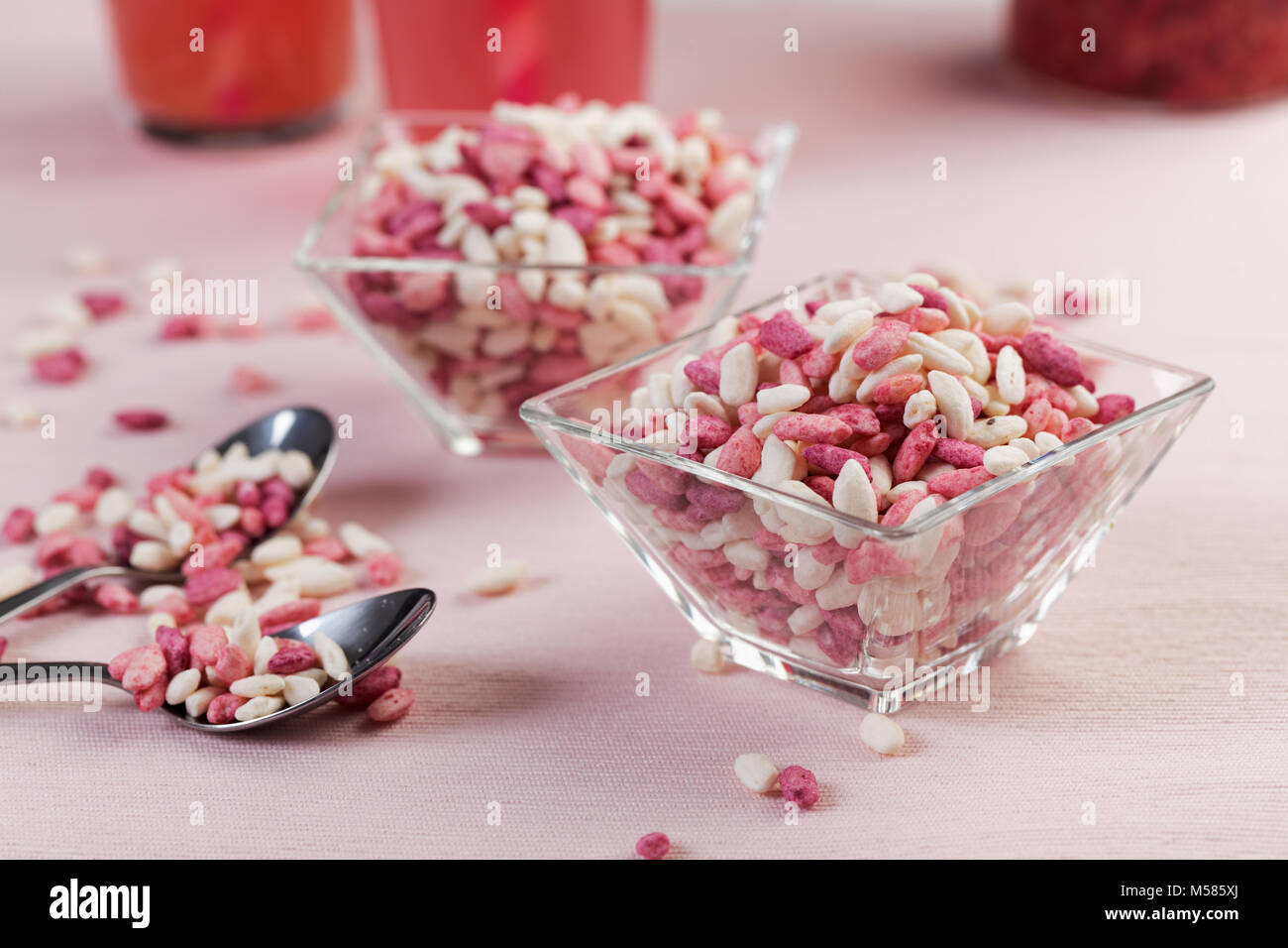 Sweet puffed rice on a table Stock Photo - Alamy