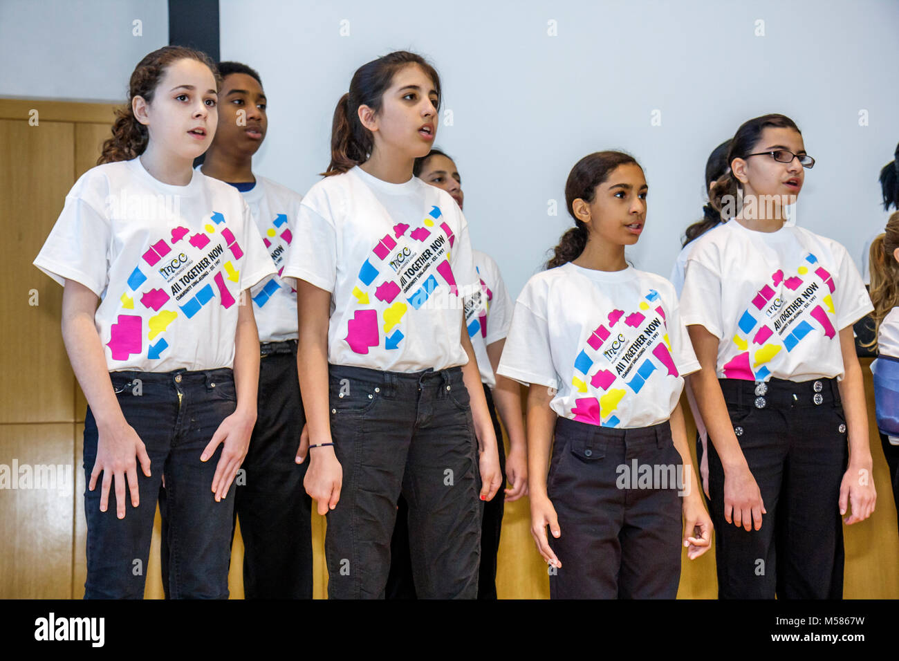Miami Beach Florida,Public Library,children's chorus,community sing a ...