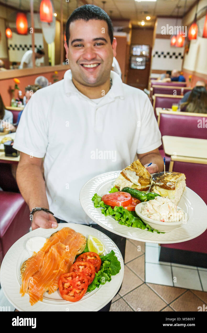 Miami Florida,Coral Gables,Bagel Emporium & Grille,Hispanic man men ...