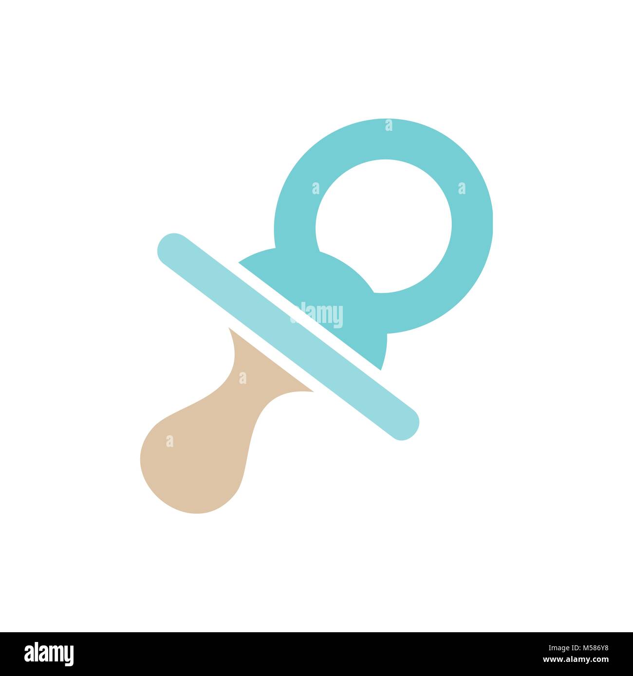 Isolated blue pacifier icon on white background. Vector illustration ...