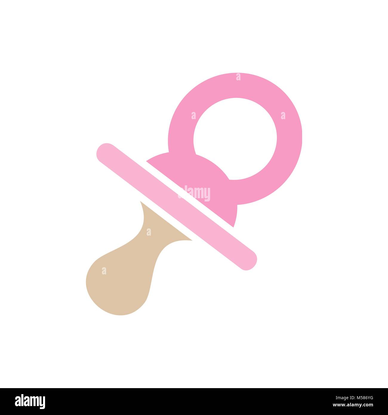 Isolated pink pacifier icon on white background. Vector illustration ...