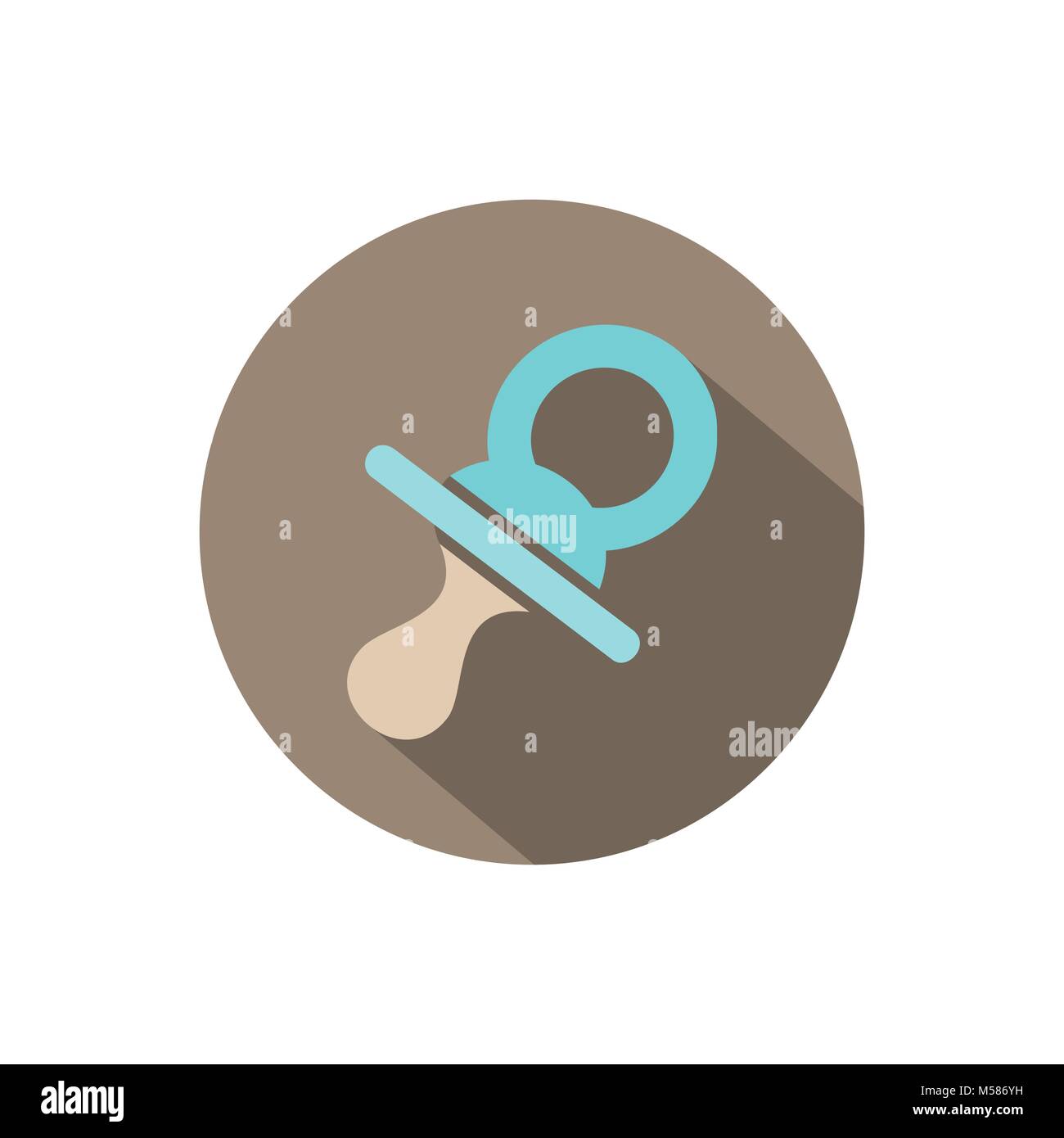 Pacifier icon on a circle with shade. Vector illustration Stock Vector ...
