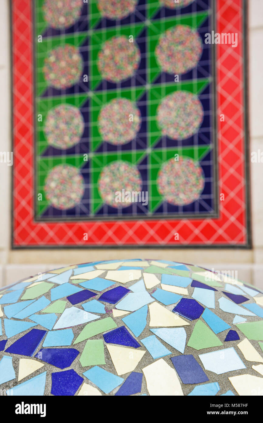 Miami Florida,Coral Gables,colorful mosaic,public art artwork,downtown ...