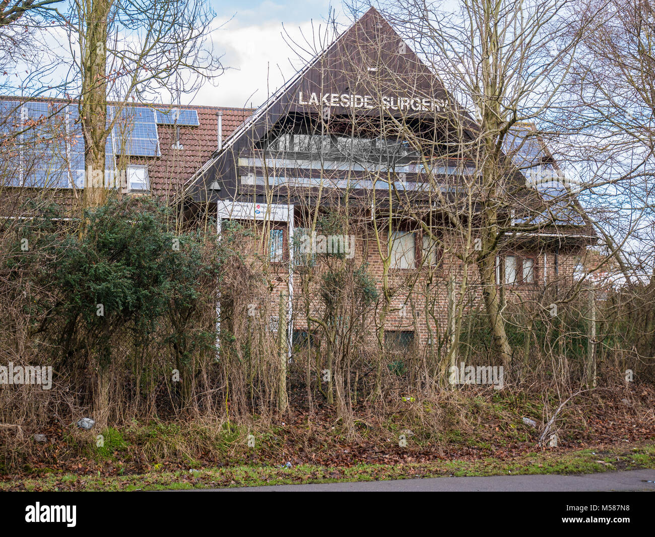 The lakeside surgery building next to the boating lake complex, Corby ...