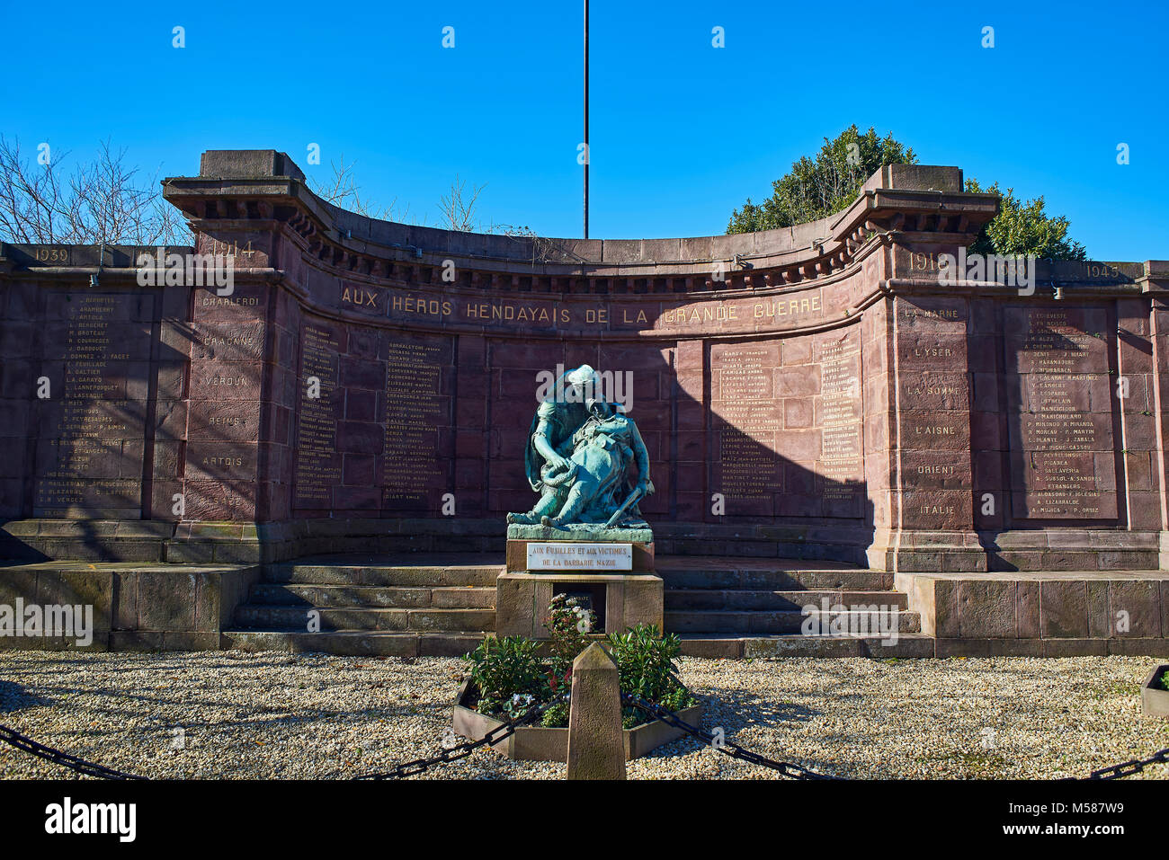 Hendaye, France - January 28, 2018. Memorial monument dedicated to who ...