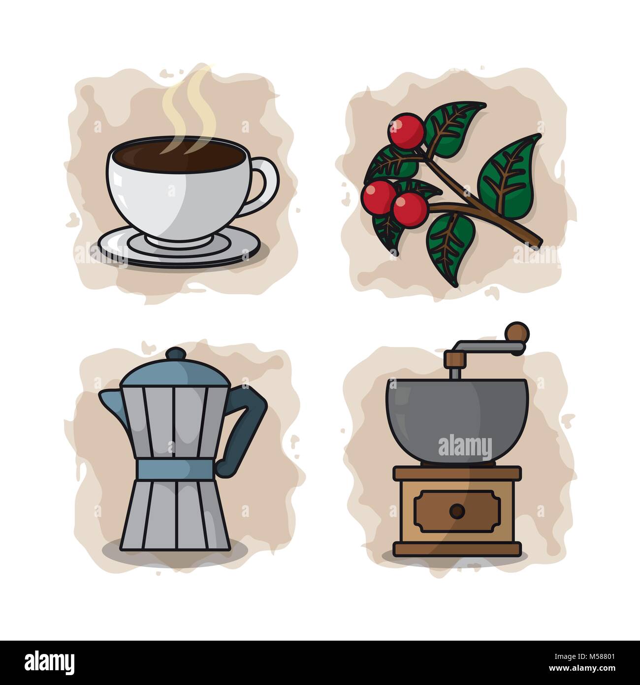 Coffee collection cartoons Stock Vector Image & Art - Alamy