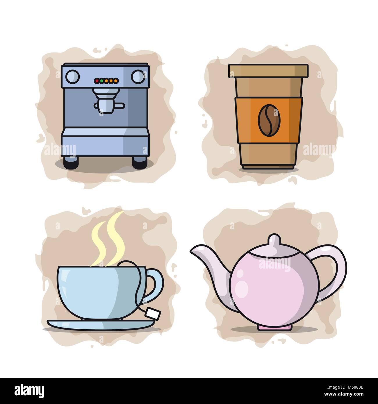 Coffee collection cartoons Stock Vector Image & Art - Alamy