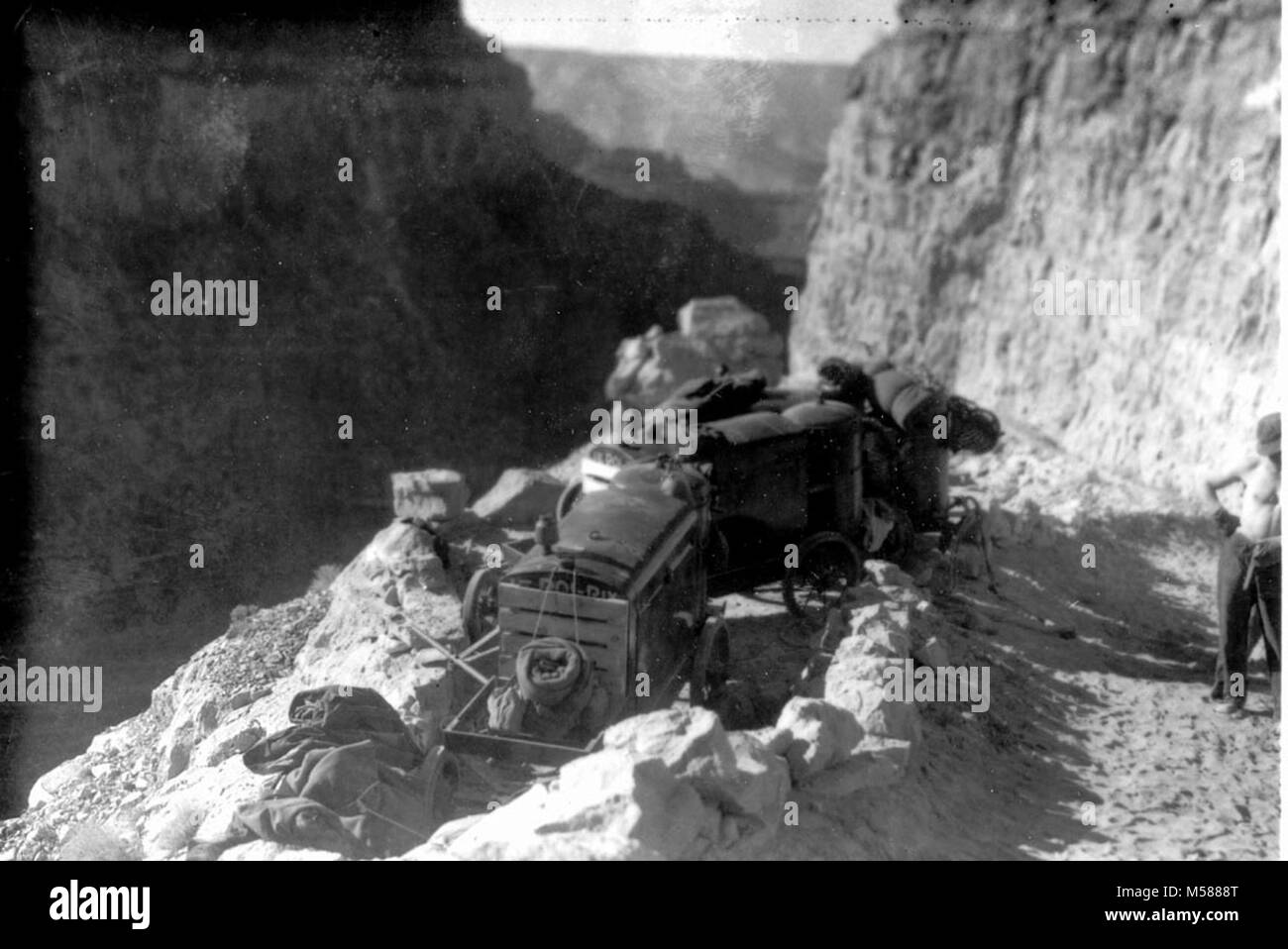 Grand Canyon Historic Kaibab Trail. COMPRESSORS ON WAGONS IN THE CANYON ...