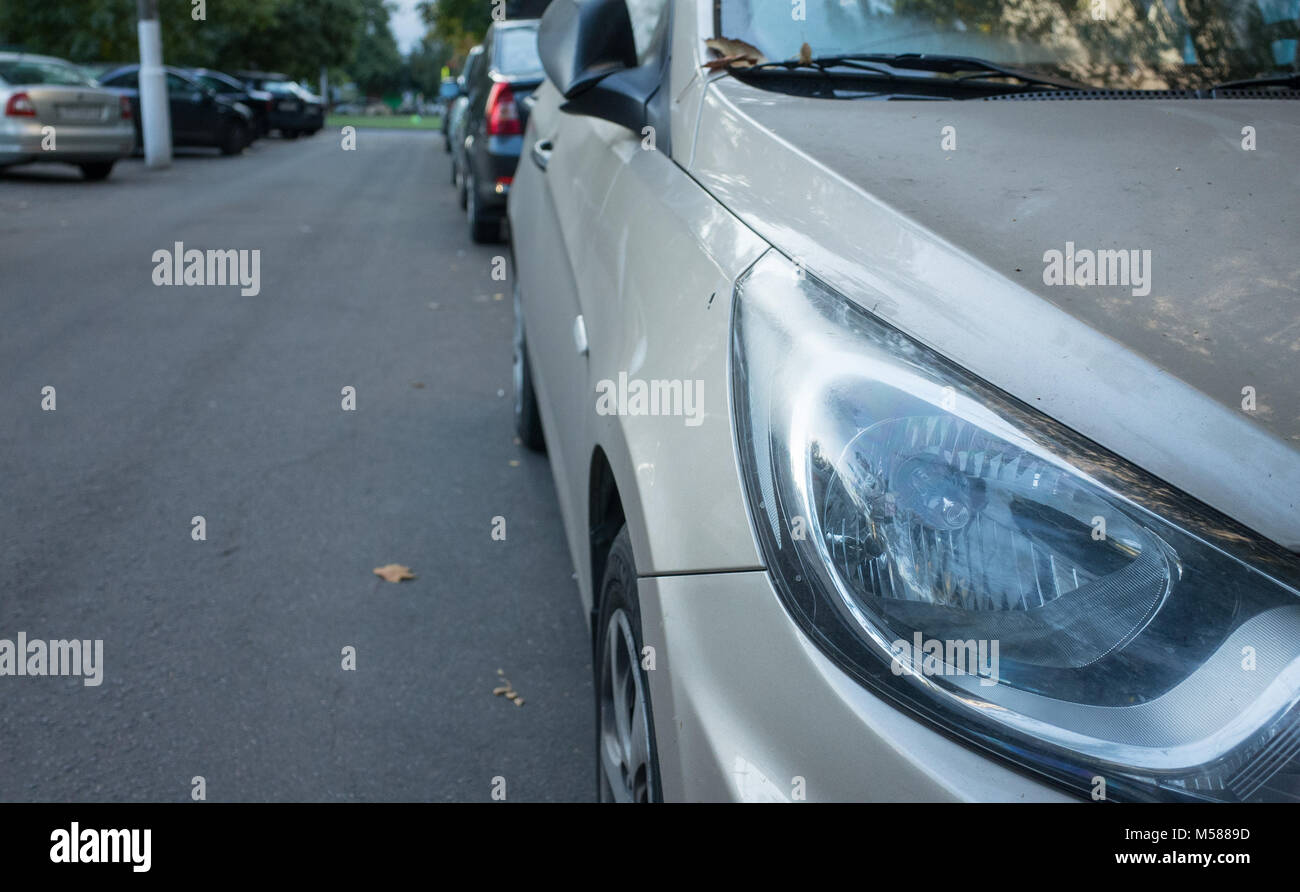 A car parked in the courtyard of a residential building Stock Photo - Alamy