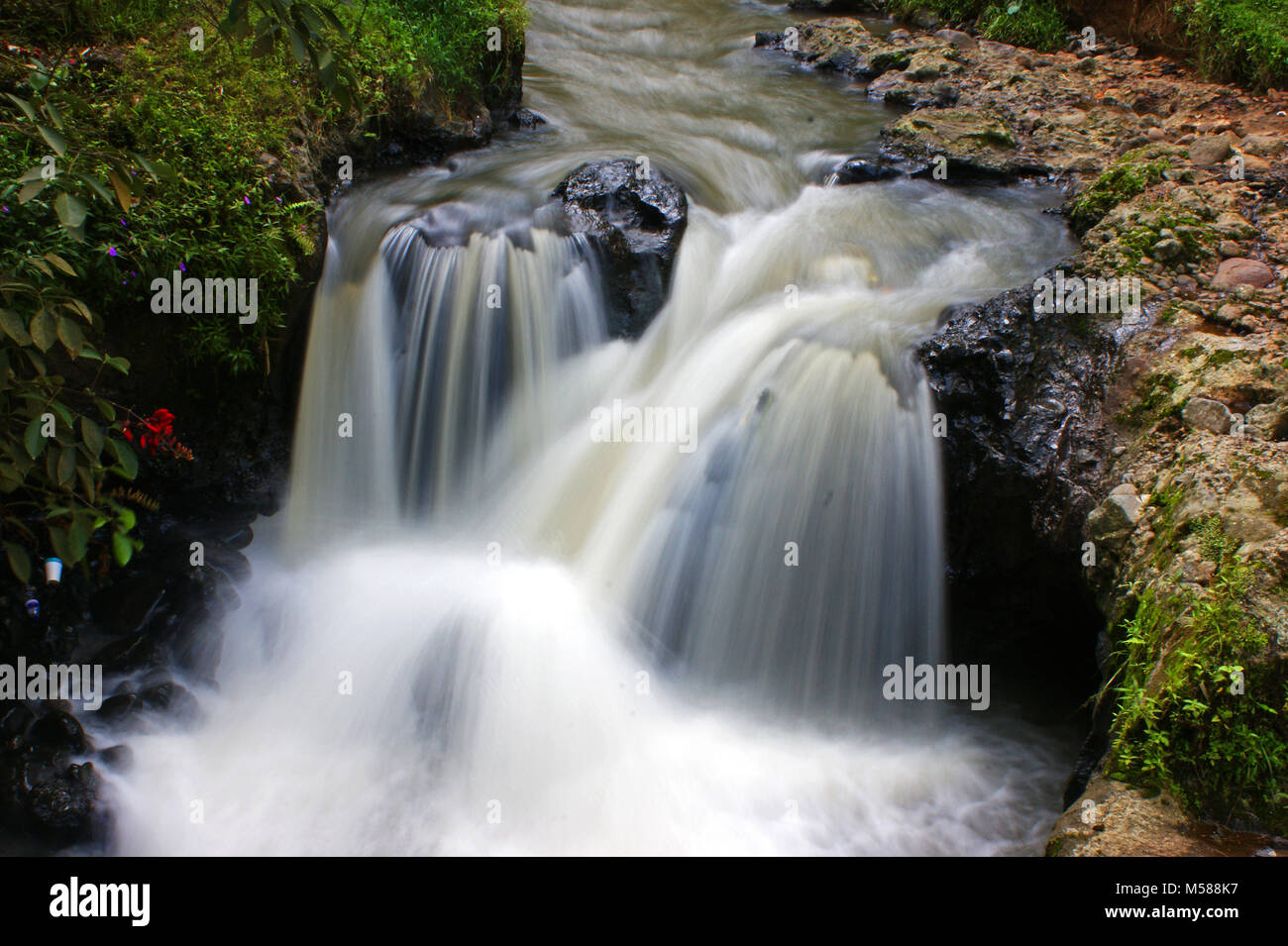 Curug Maribaya Waterfall, Lembang, Bandung, West Java, Indonesia Stock ...