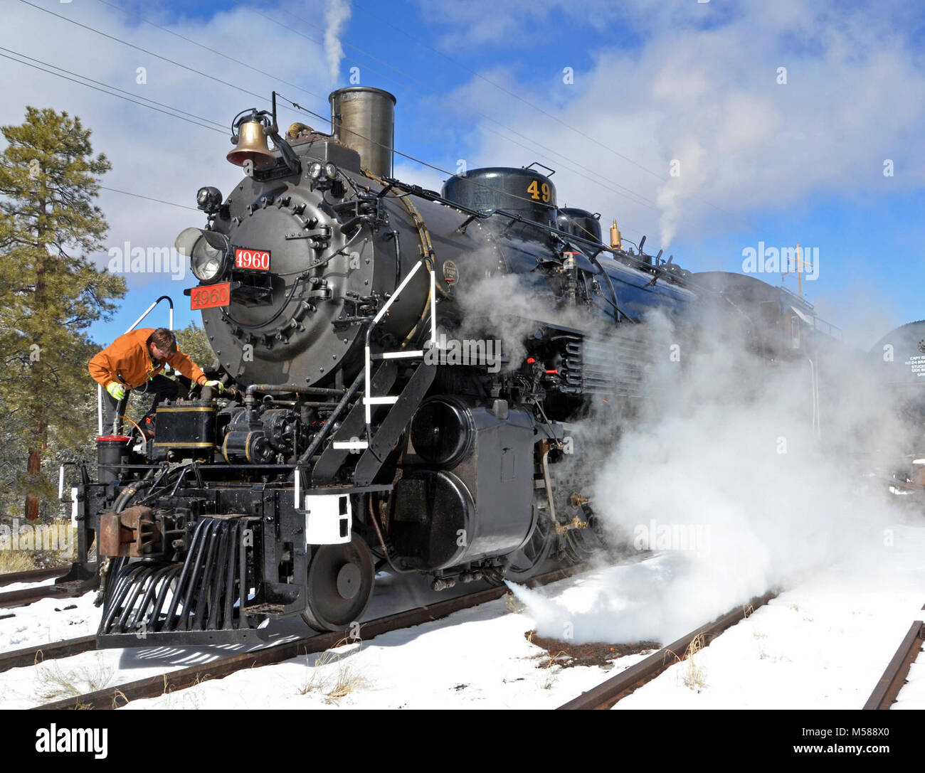 Arizona Centennial Locomotive Being Serviced At Grand Canyon . February ...